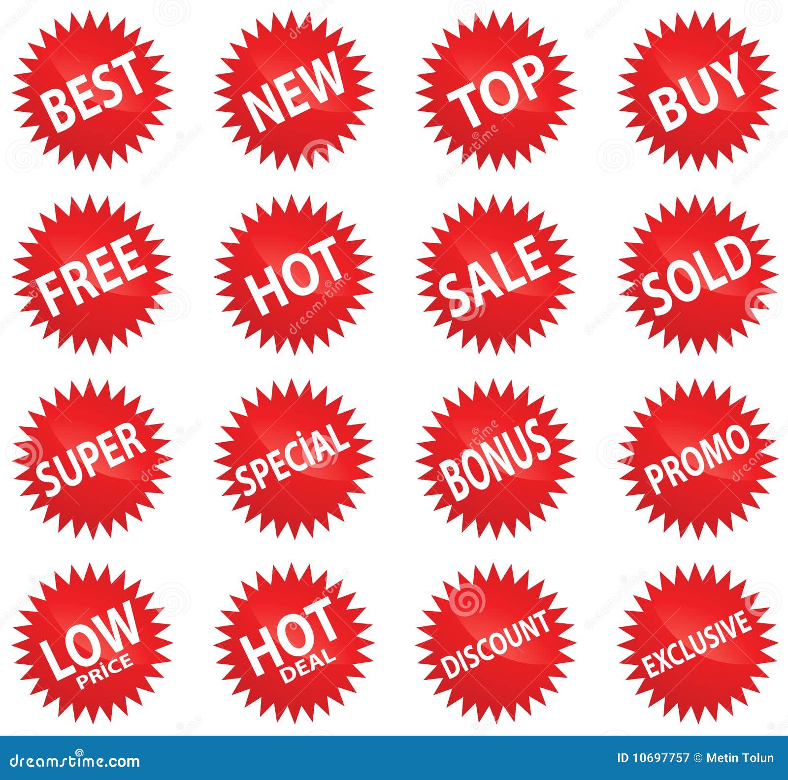Red Sticker Set stock vector. Illustration of adhesive - 10697757