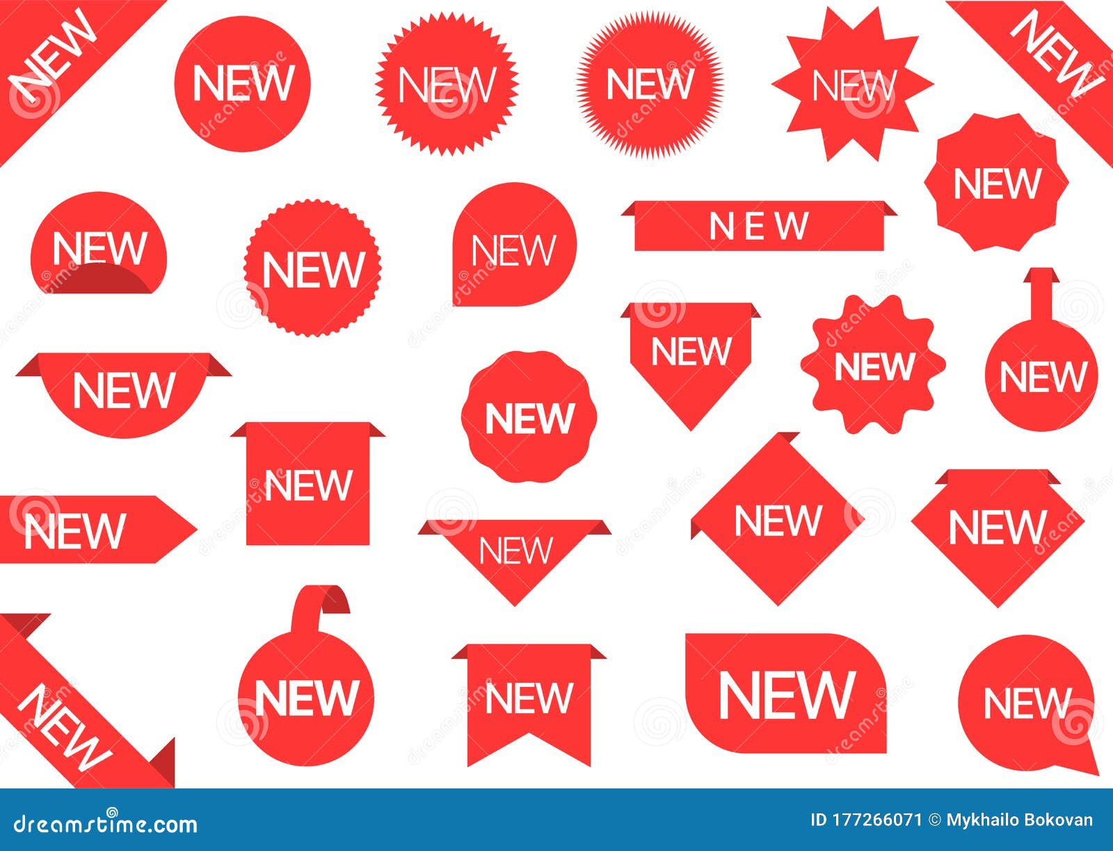 Red sticker set stock vector. Illustration of mark, isolated - 177266071