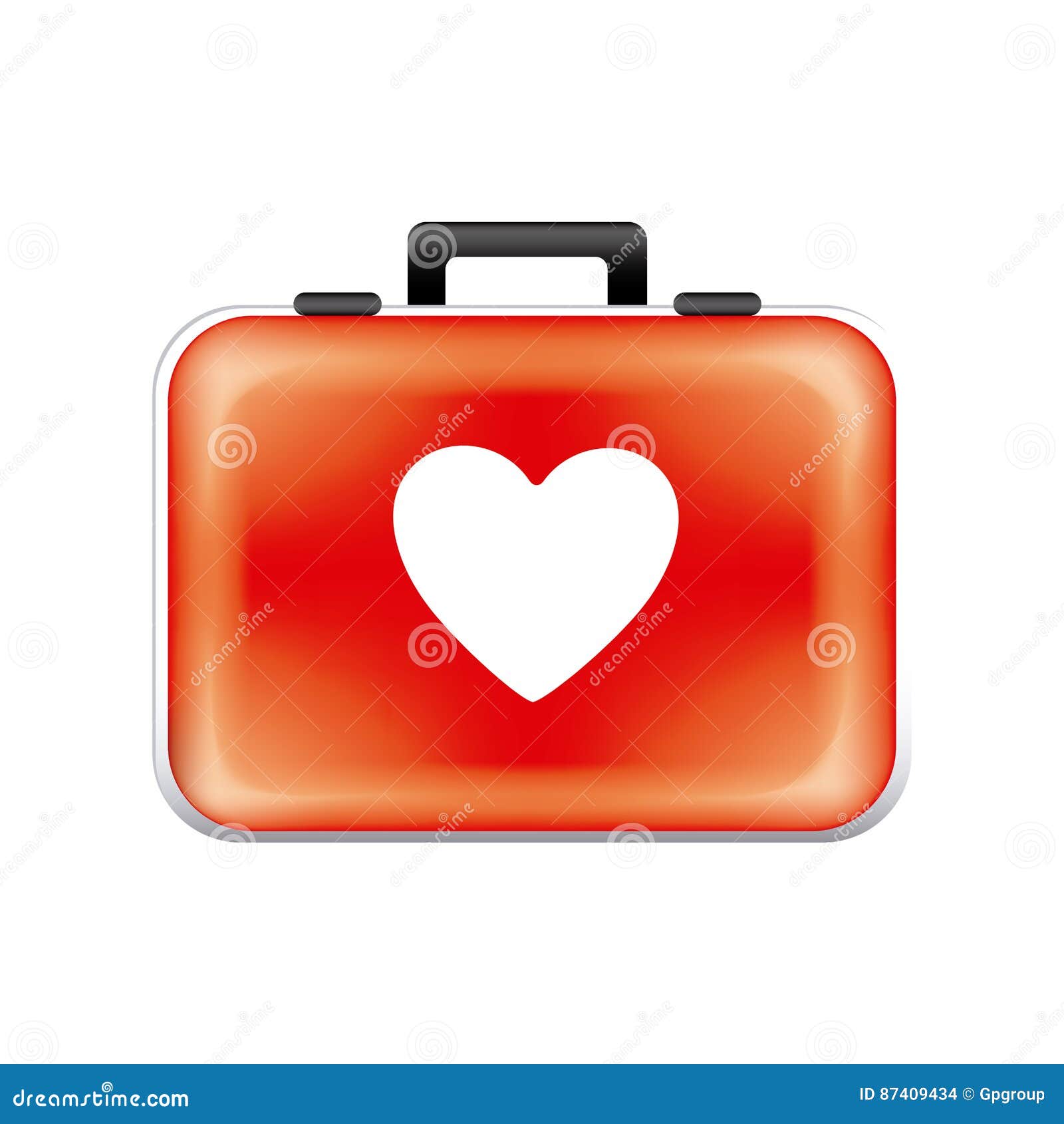 Red sticker suitcase icon stock illustration. Illustration of tour ...