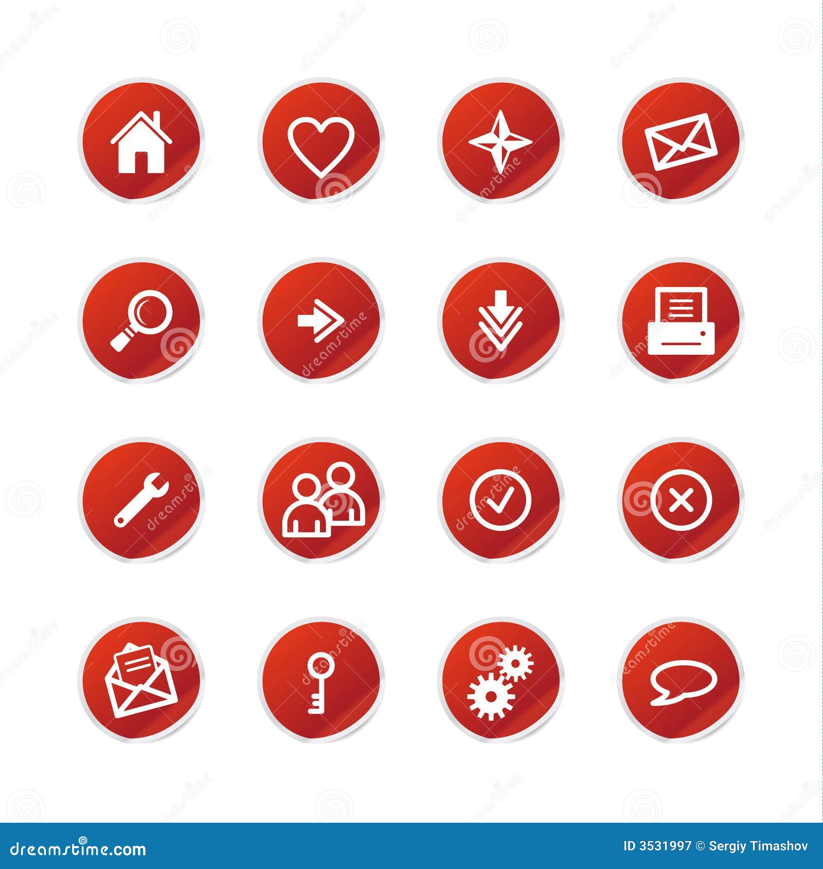Red sticker web icons stock vector. Illustration of icon - 3531997