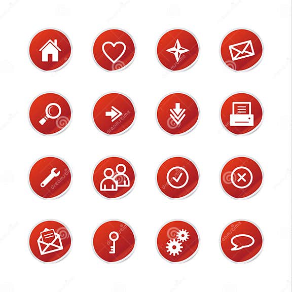 Red sticker web icons stock vector. Illustration of icon - 3531997