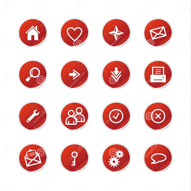 Red sticker web icons stock vector. Illustration of icon - 3531997