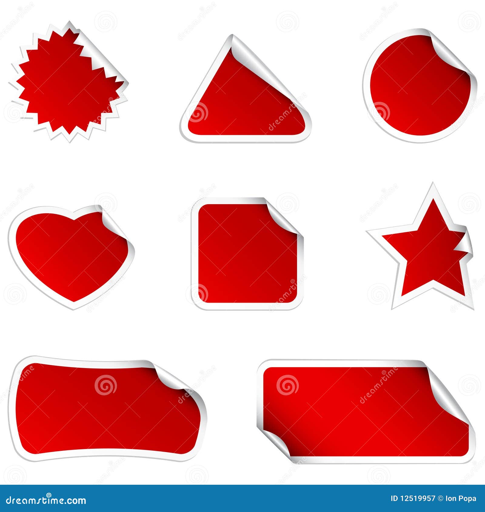 Red stickers stock vector. Illustration of design, shop - 12519957