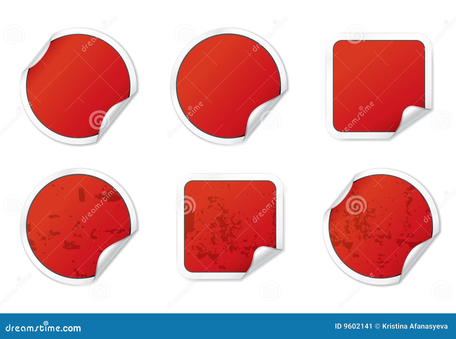 Red Stickers stock vector. Illustration of design, black - 9602141