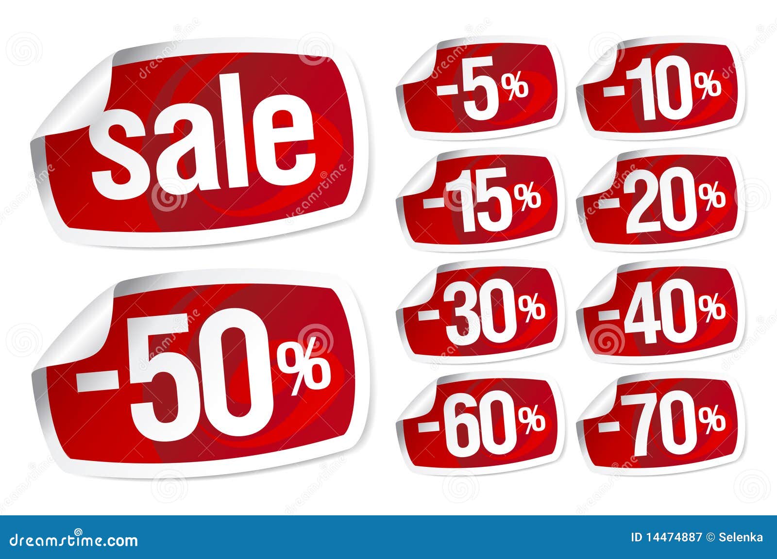 Red Stickers for Discount Sale Stock Vector - Illustration of consumer ...