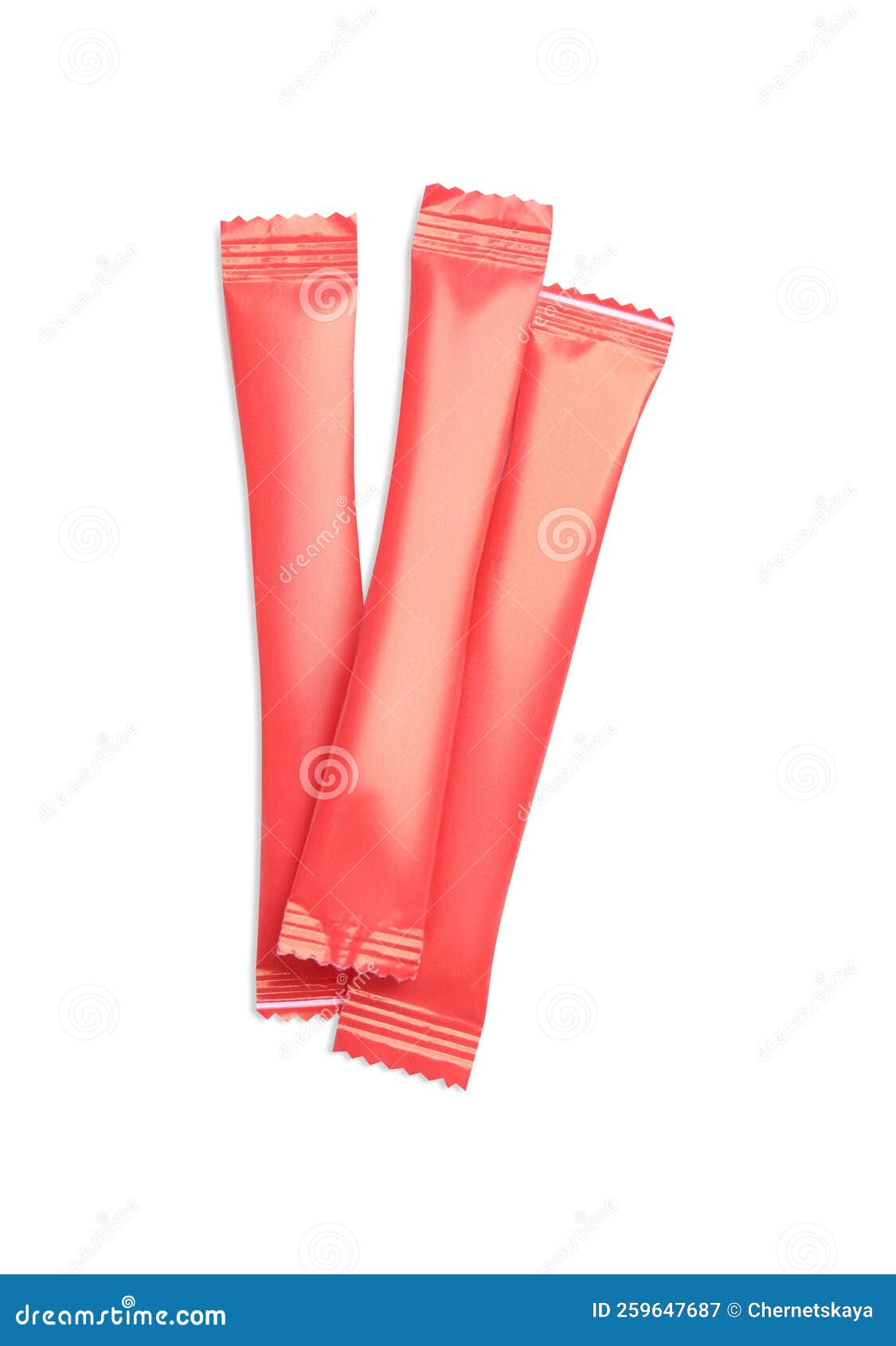 Red Sticks of Sugar on White Background, Top View Stock Image - Image ...