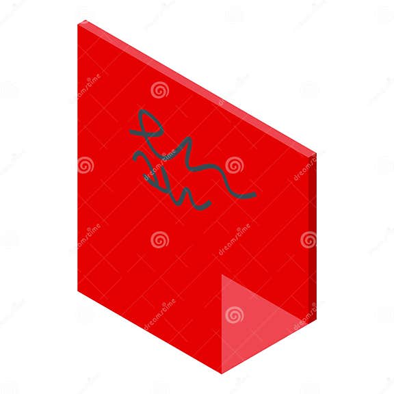 Red Sticky Icon, Isometric Style Stock Vector - Illustration of note ...