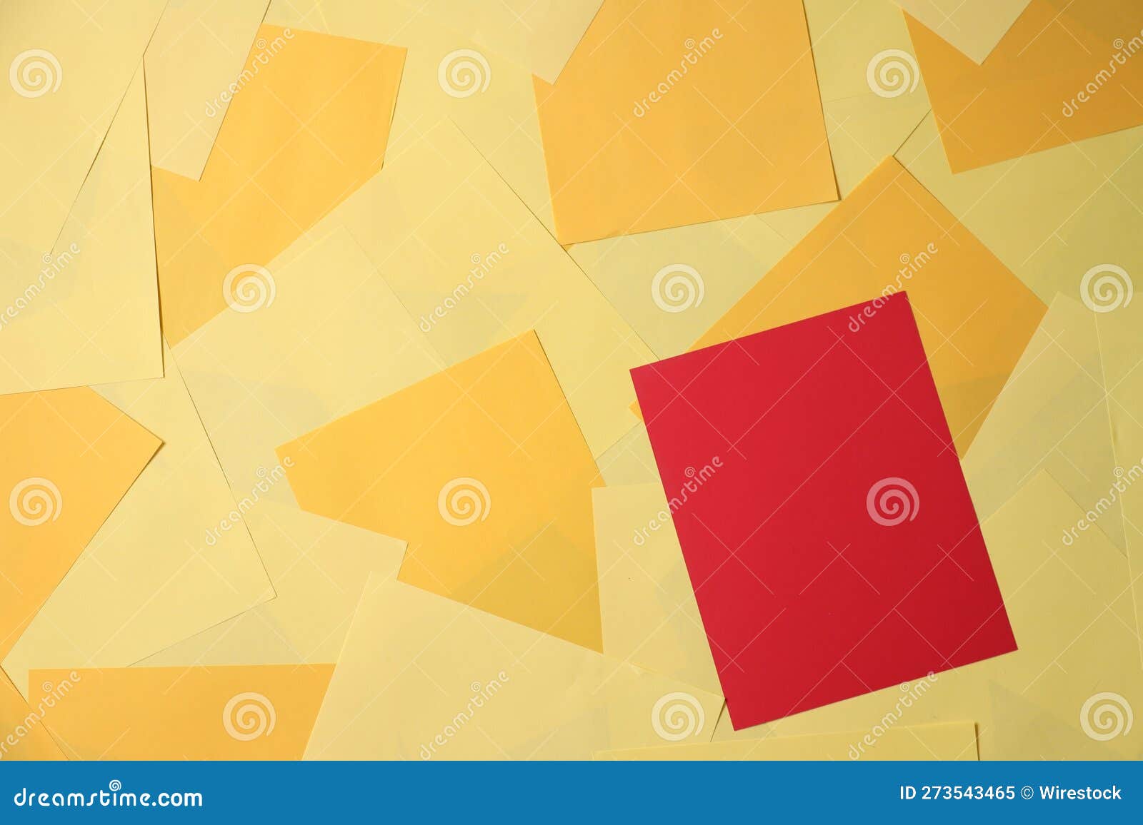A Red Sticky Note on a Background with Bright Yellow Sticky Notes Stock ...