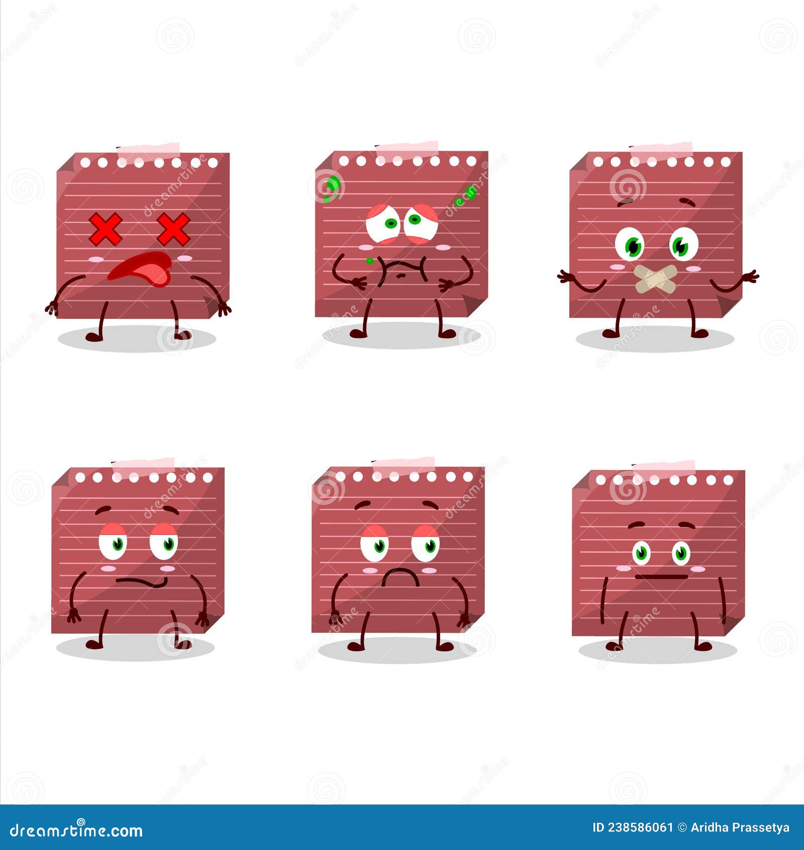 Red Sticky Note Cartoon Character with Nope Expression Stock Vector ...