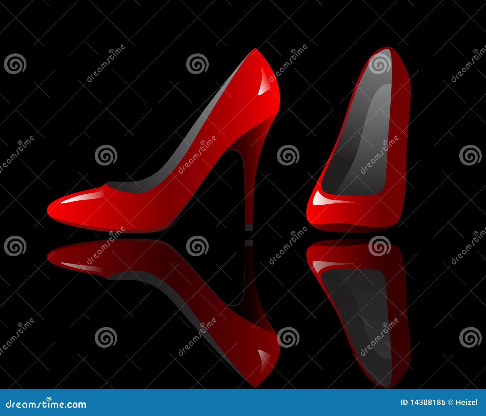 Red stilettos stock vector. Illustration of fashionable - 14308186