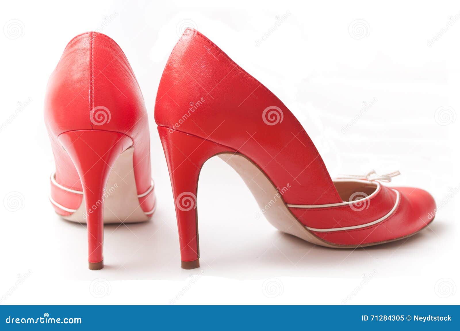 Red Stilettos Shoes on White Background Stock Image - Image of formal ...