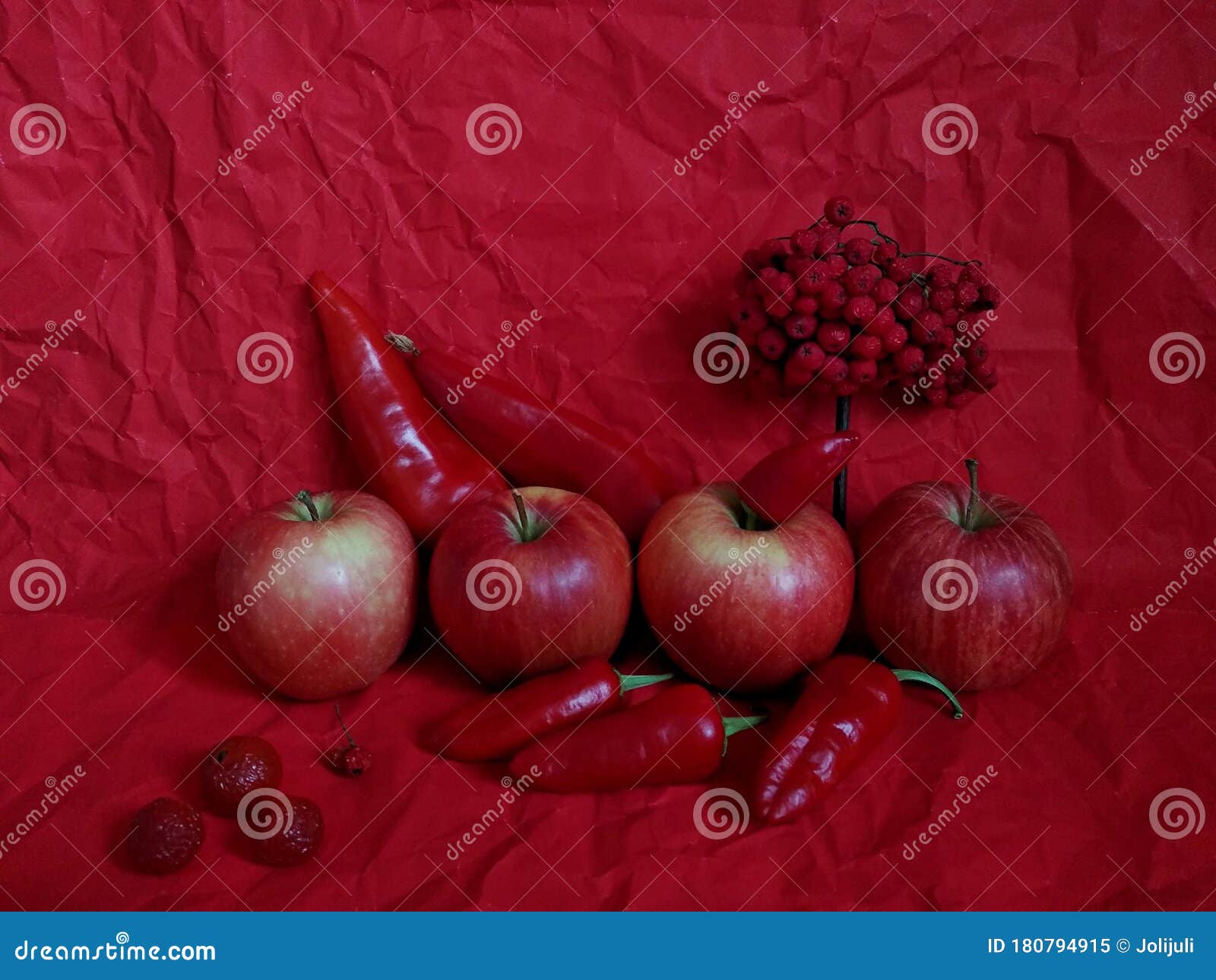 Red still life stock image. Image of paprika, berries - 180794915