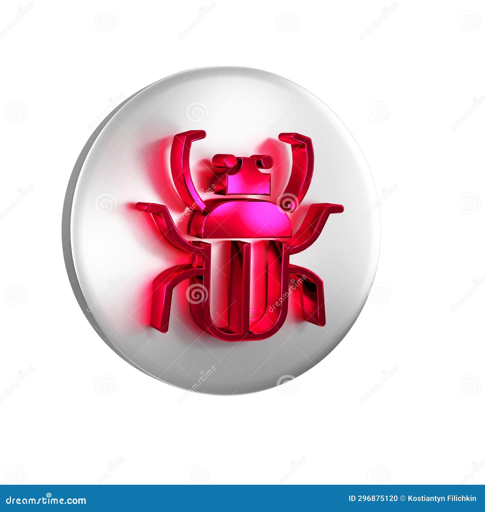Red Stink Bug Icon Isolated on Transparent Background. Silver Circle ...