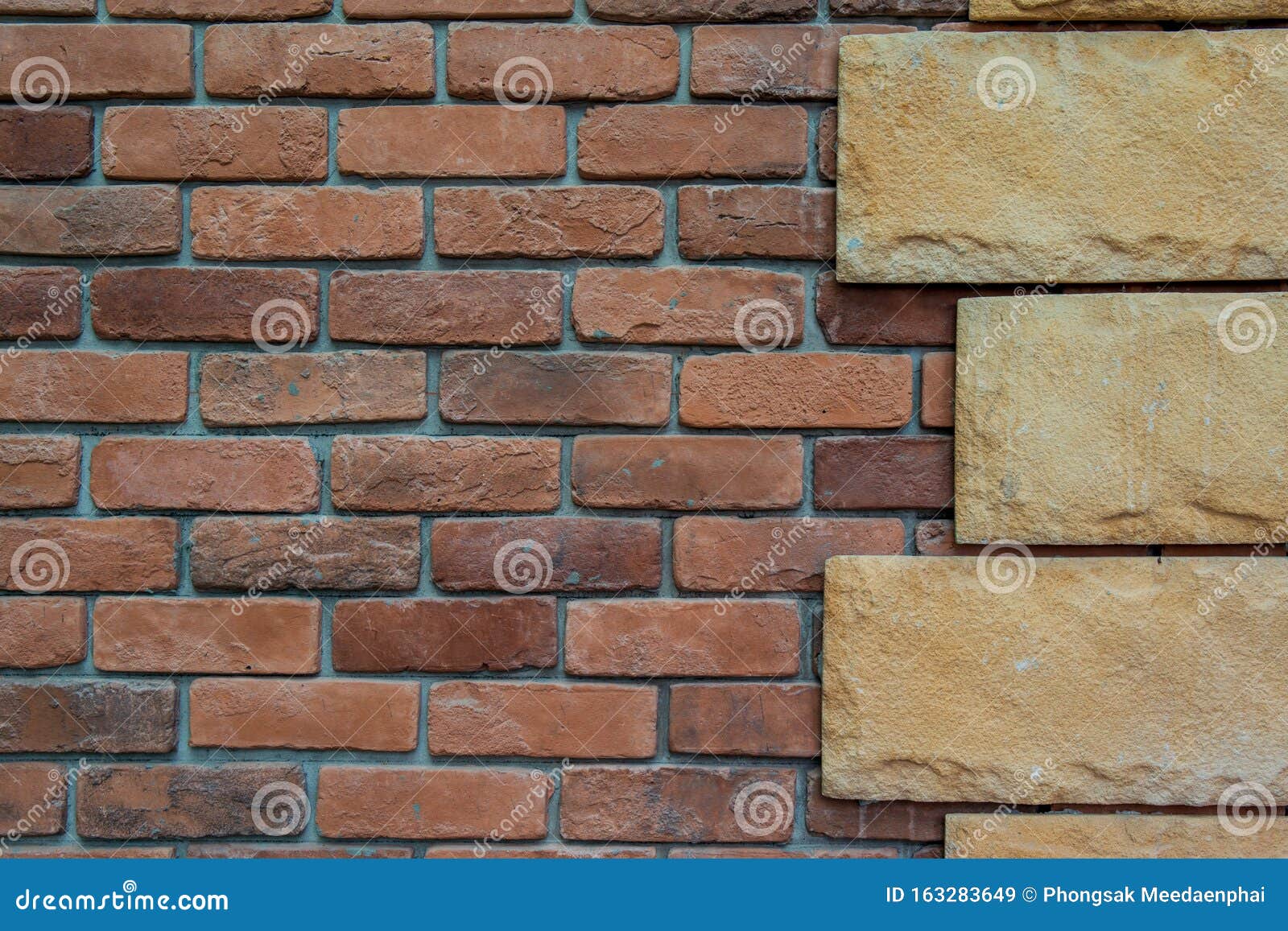 Red Stone Brick Wall for Background or Backdrop. Stock Image - Image of ...