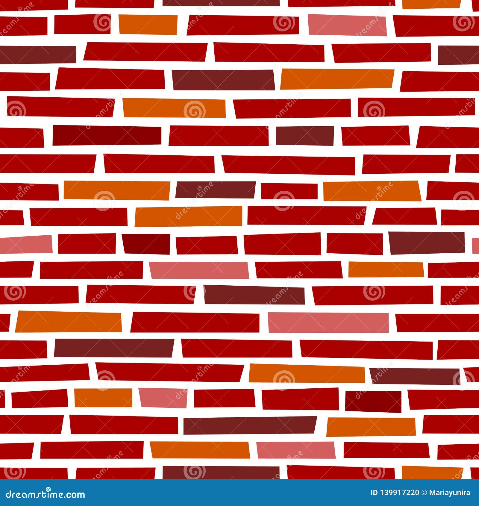 Red Stone Brick Wall Seamless Vector Background Stock Vector ...