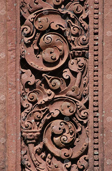 Red stone carving stock photo. Image of carving, angkor - 1156872