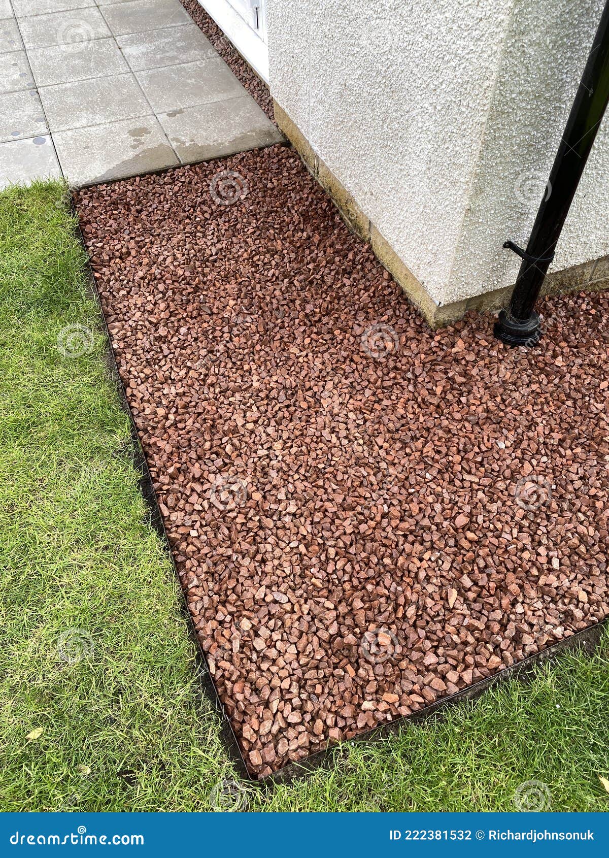 Red Stone Garden Path at Back of House Stock Photo - Image of house ...
