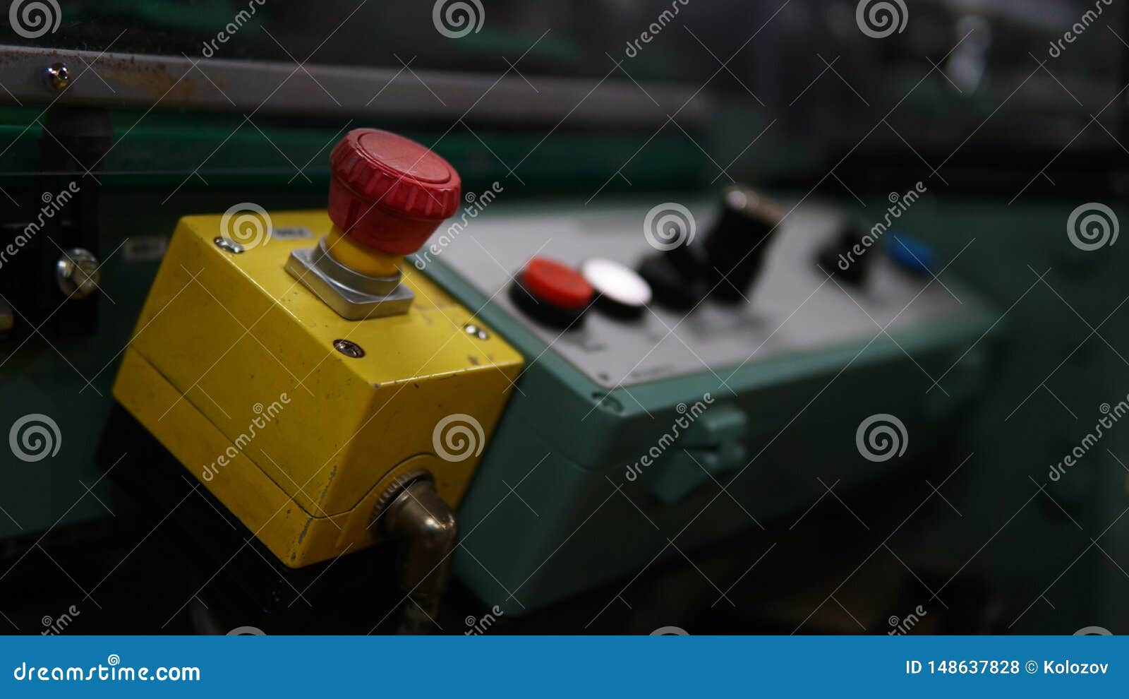 Red Stop Button for Industrial Process with Another Button Stock Photo ...