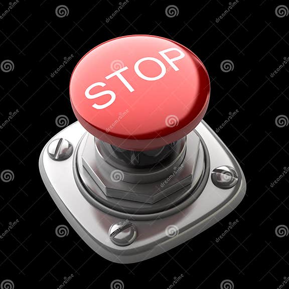 Red STOP button Isolated stock photo. Image of button - 24129494