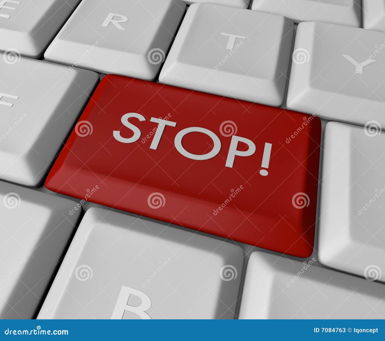 Red Stop Button on Keyboard Stock Illustration - Illustration of forbid ...