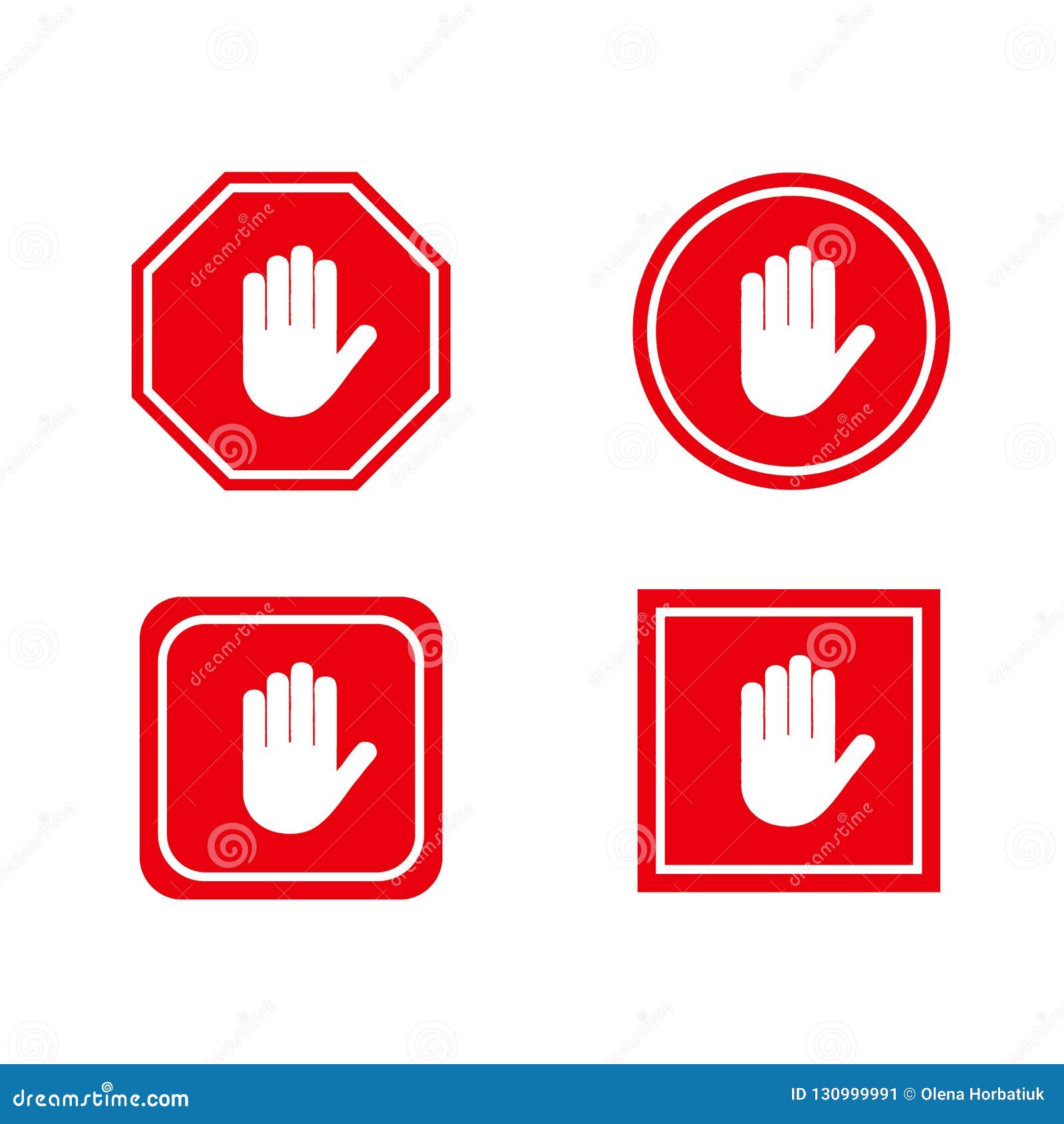 Red Stop Hand Sign. Web Icon. Stock Vector - Illustration of hand ...