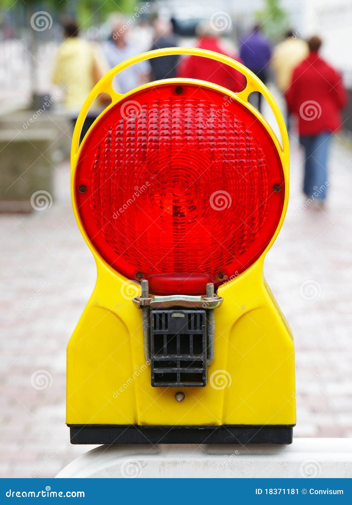Red stop light on sidewalk stock image. Image of stop - 18371181