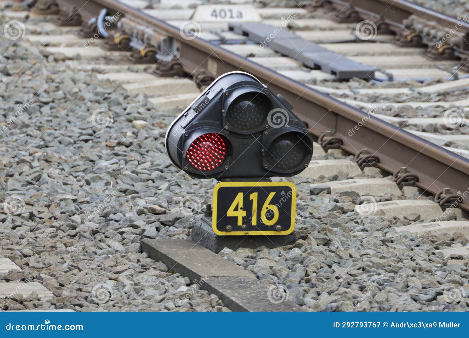Red Stop Light Sign between Train Rails by NS Stock Image - Image of ...