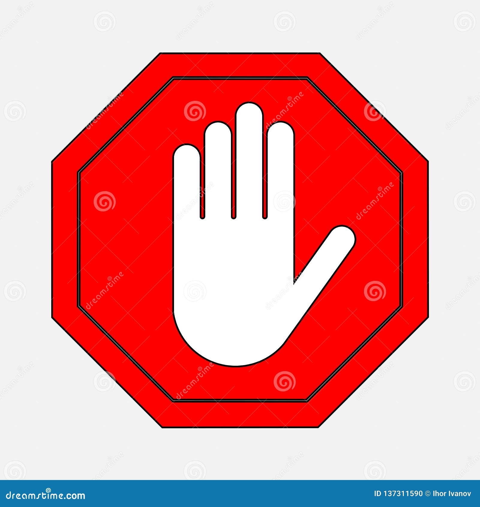 Red stop sign arm STOP stock illustration. Illustration of safety ...