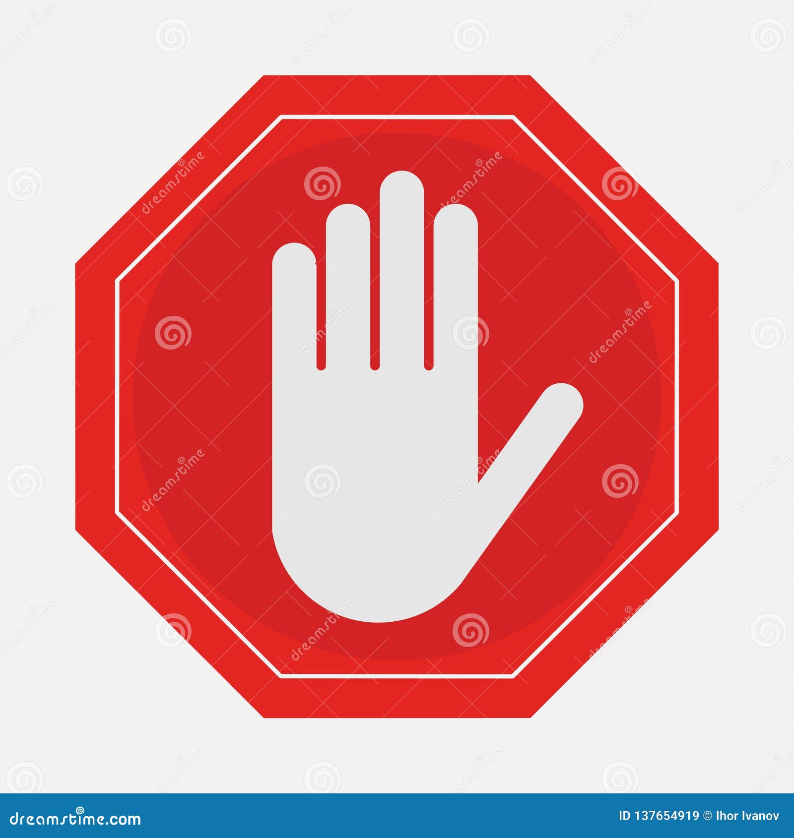 Red stop sign arm STOP stock illustration. Illustration of shape ...