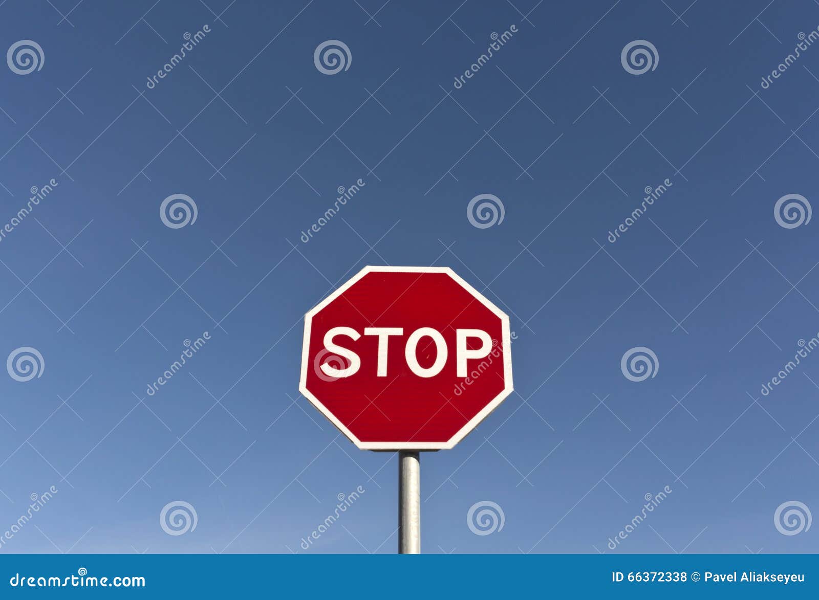 Red Stop Sign and Blue Sky. Stock Photo - Image of closeup, safety ...