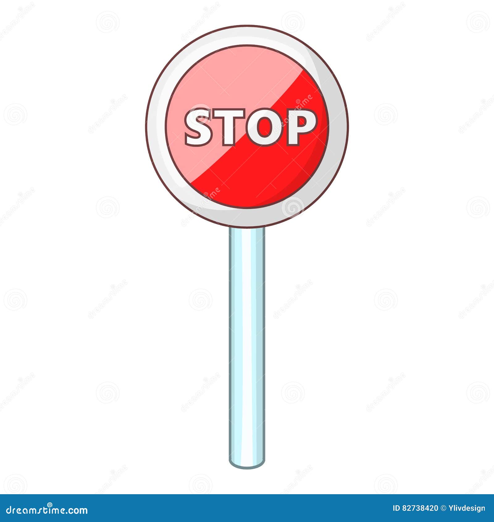 Red Stop Sign Icon, Cartoon Style Stock Vector - Illustration of ...
