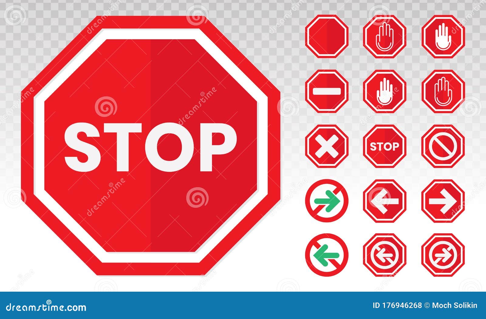 Red Stop Sign Icon with Hand / Palm Flat Icon for Apps and Websites ...