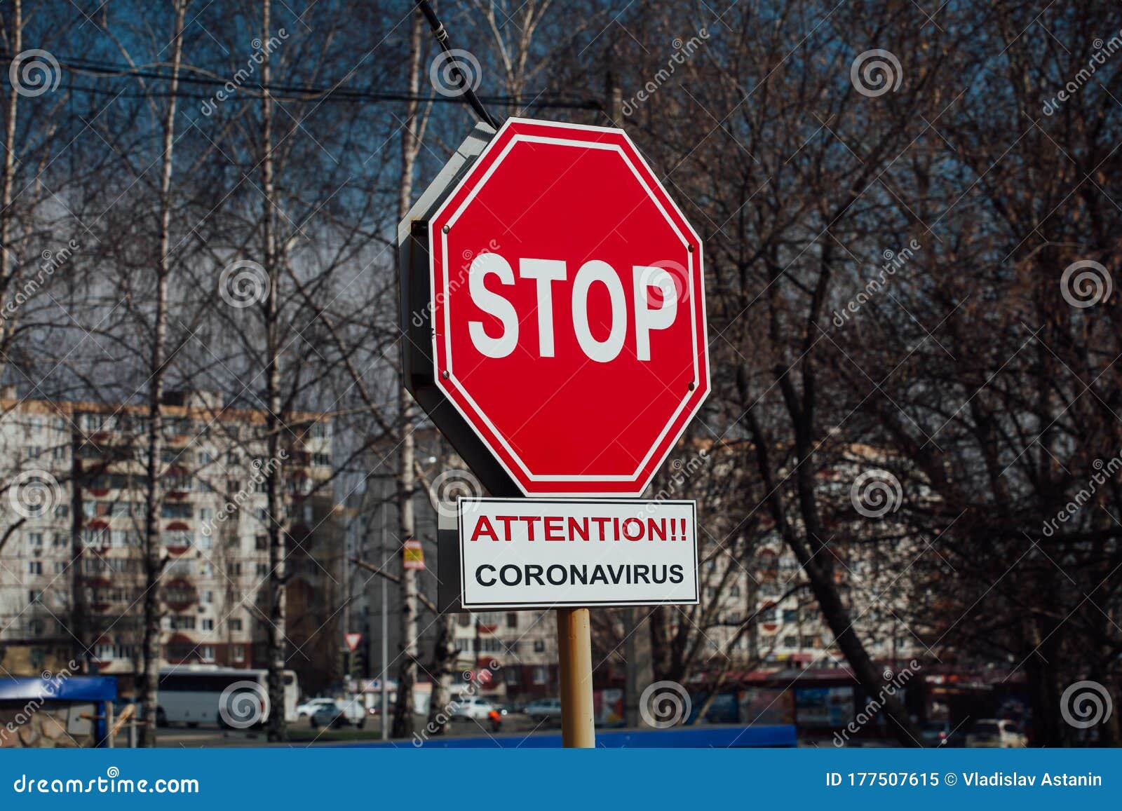 Attention Coronavirus Covid 19 And Outbreak Alert Sign On Wire Fence ...