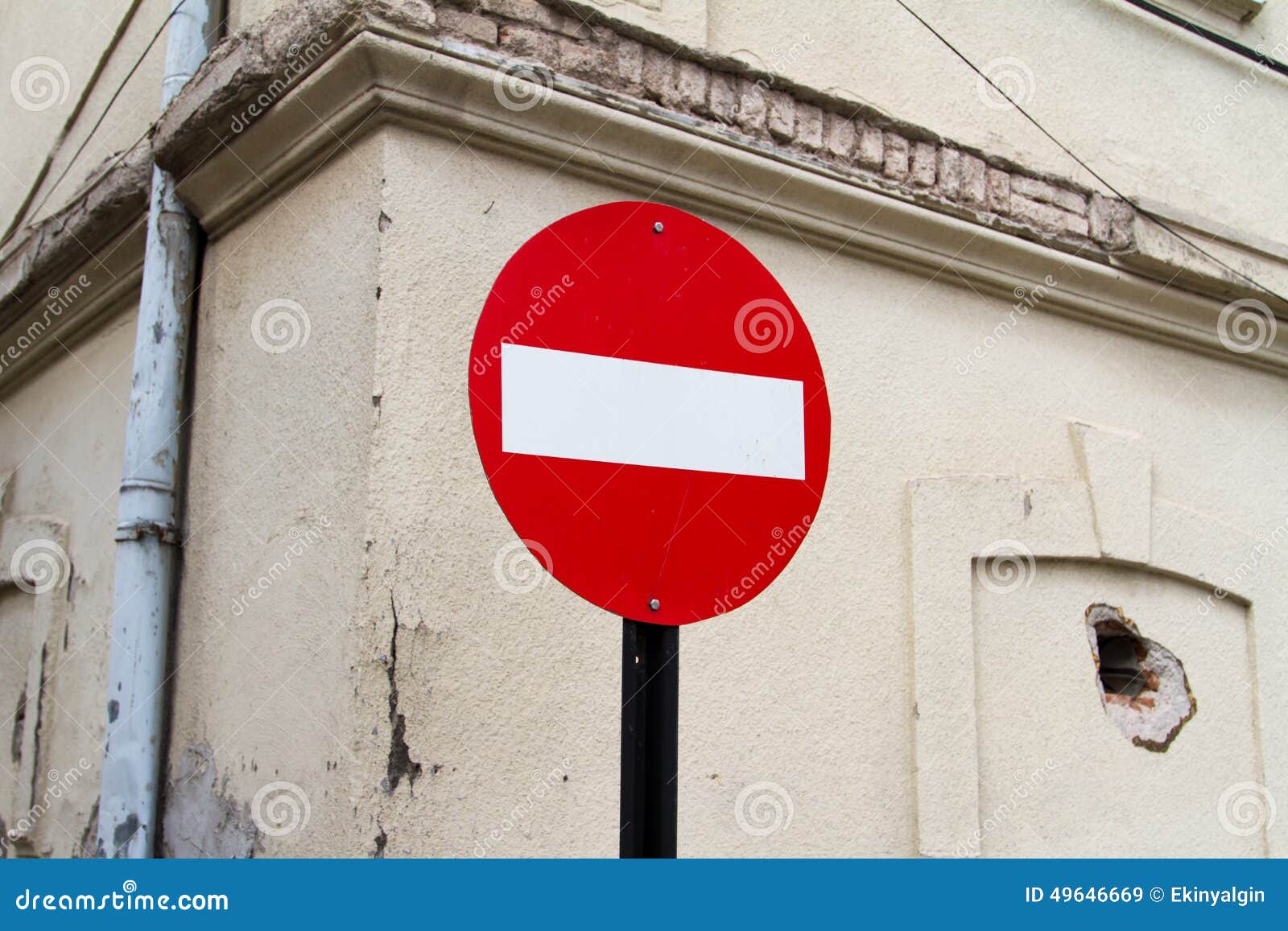 Red Stop Sign of Old Building Stock Image - Image of stop, view: 49646669
