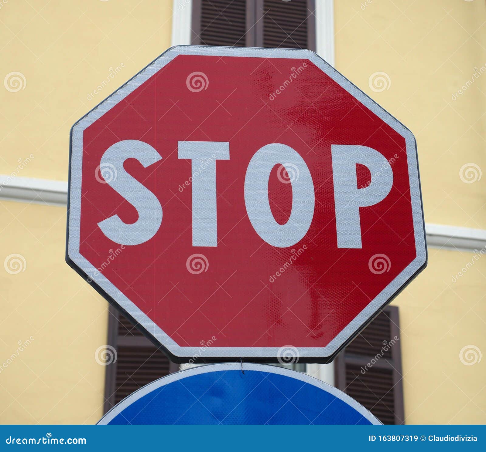 Red stop sign stock image. Image of road, symbol, sign - 163807319