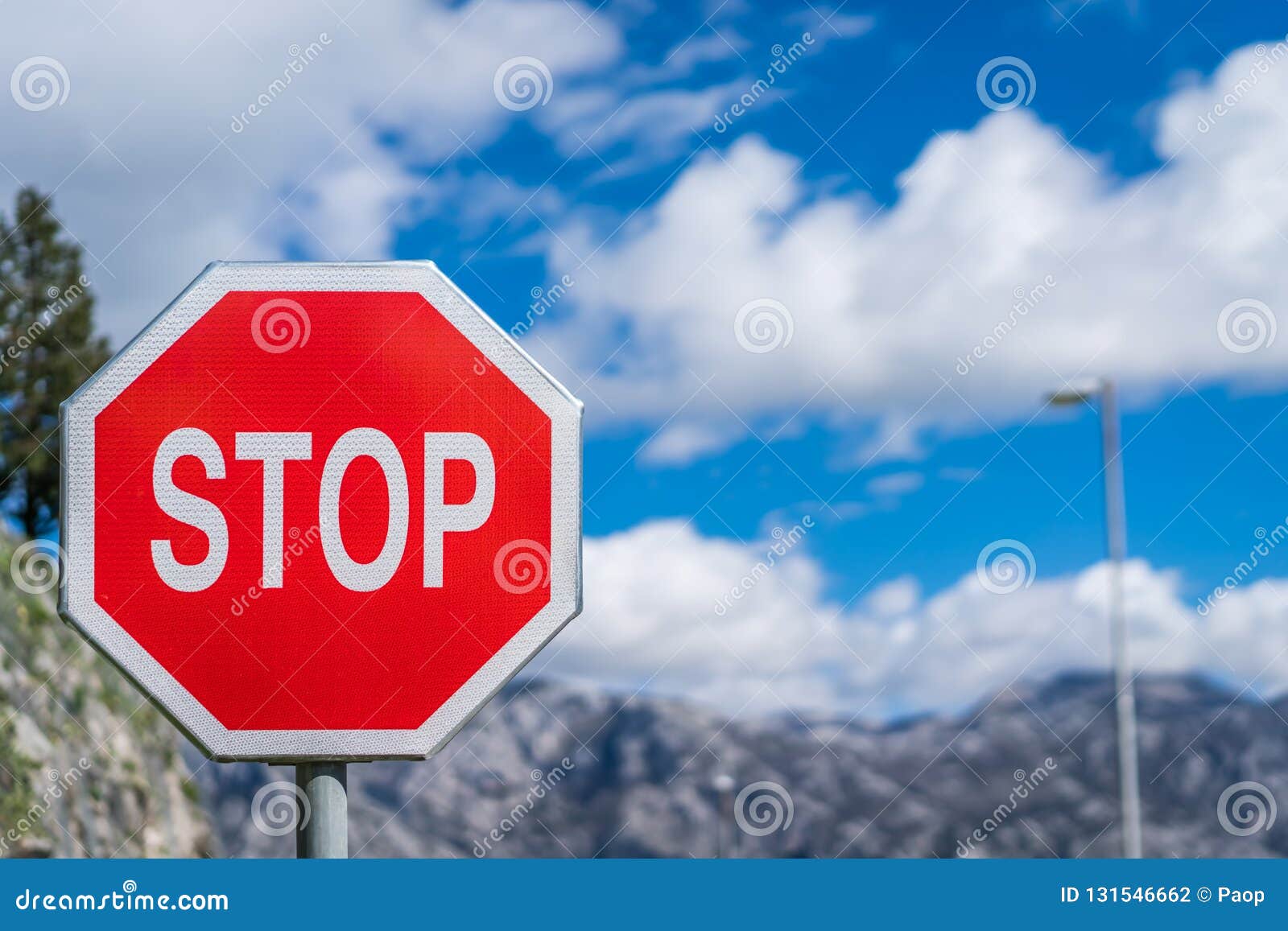 Stop Sign on the Road in Montenegro Stock Photo - Image of background ...