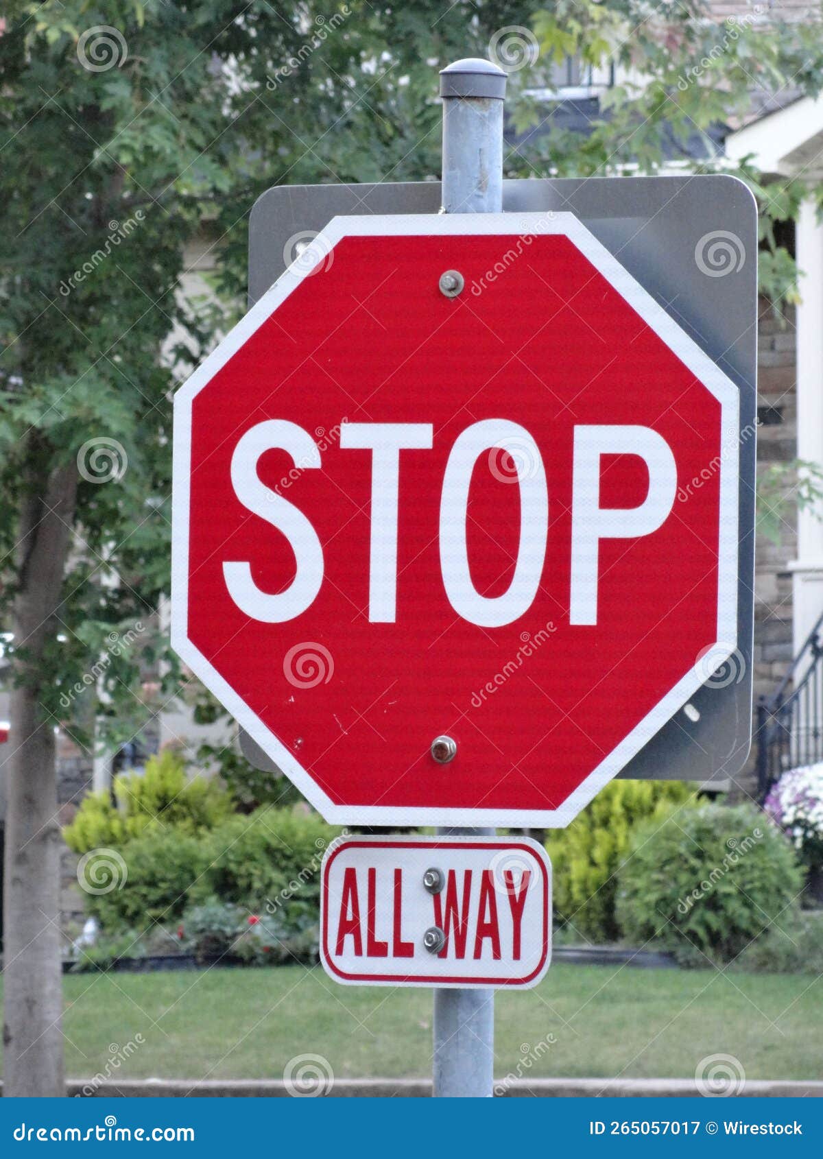 Red Stop Sign at the Street Stock Image - Image of signal, stop: 265057017