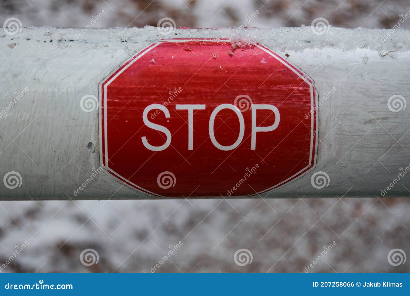 Red Stop Signal on the Closing Barrier Stock Photo - Image of parking ...