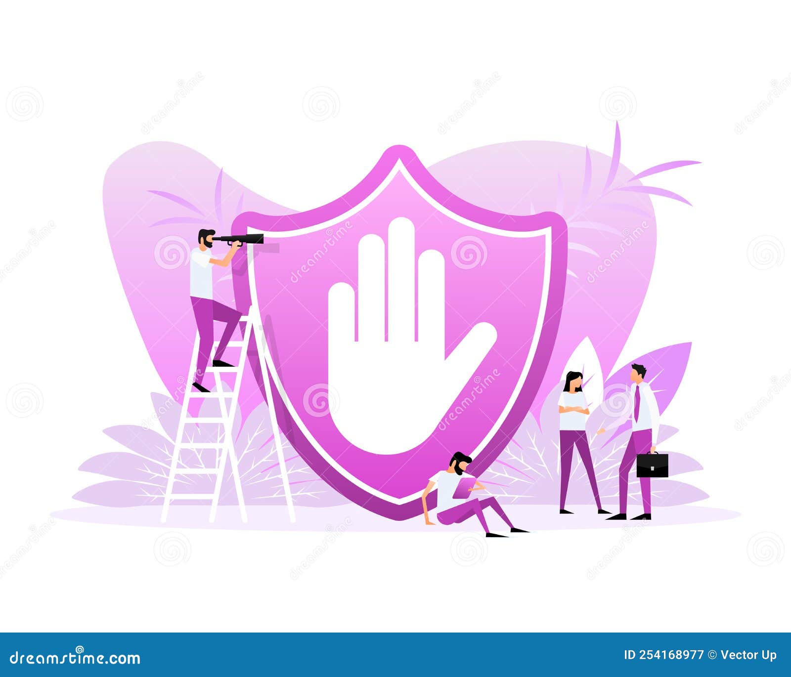 Red Stop Signs. Hand, Rectangle,mark. Flat Style Characters. Stop ...