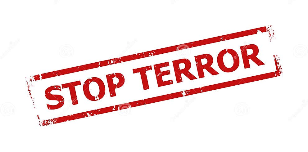 STOP TERROR Red Rectangle Frame Rubber Stamp Stock Vector ...