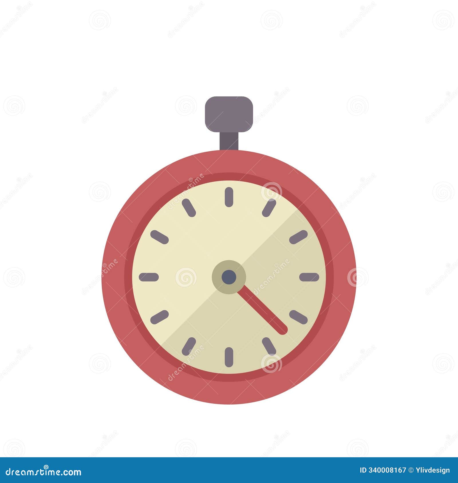 Red Stopwatch Measuring Time Passing by on White Background Stock ...