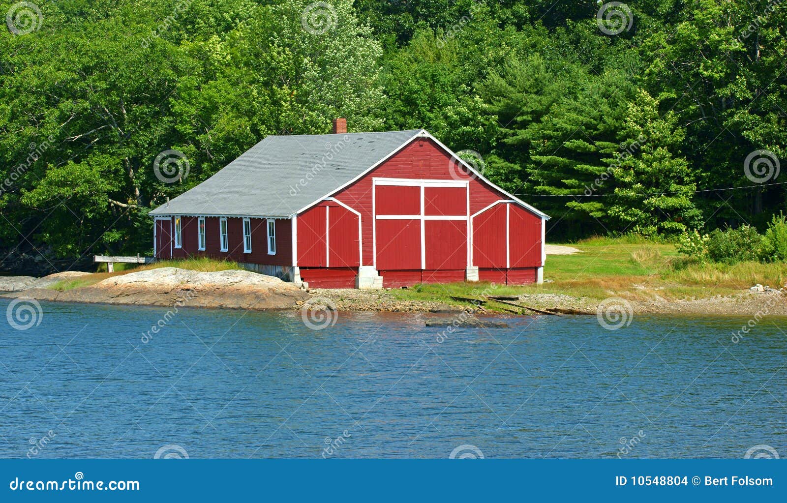 Red storage building stock photo. Image of trees, brick - 10548804