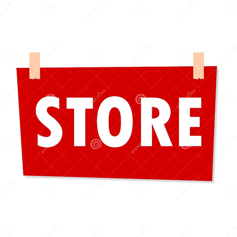 Red Store Sign - Illustration Stock Vector - Illustration of background ...