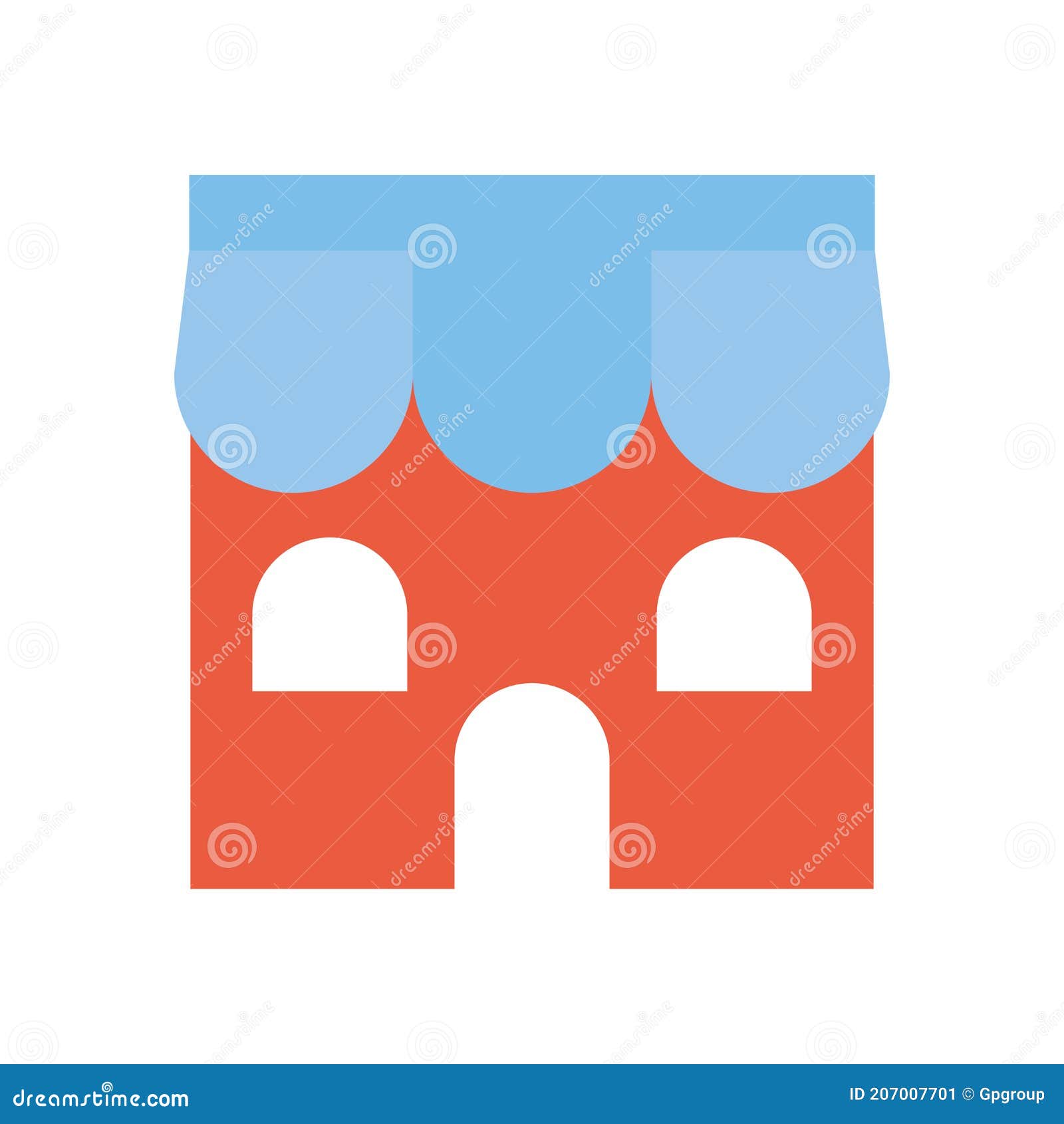 Red Store on a White Background Stock Illustration - Illustration of ...