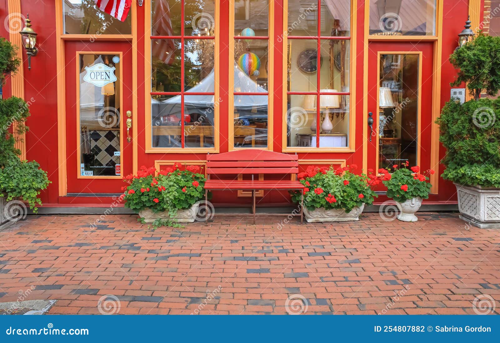 Red Storefront editorial photography. Image of color - 254807882