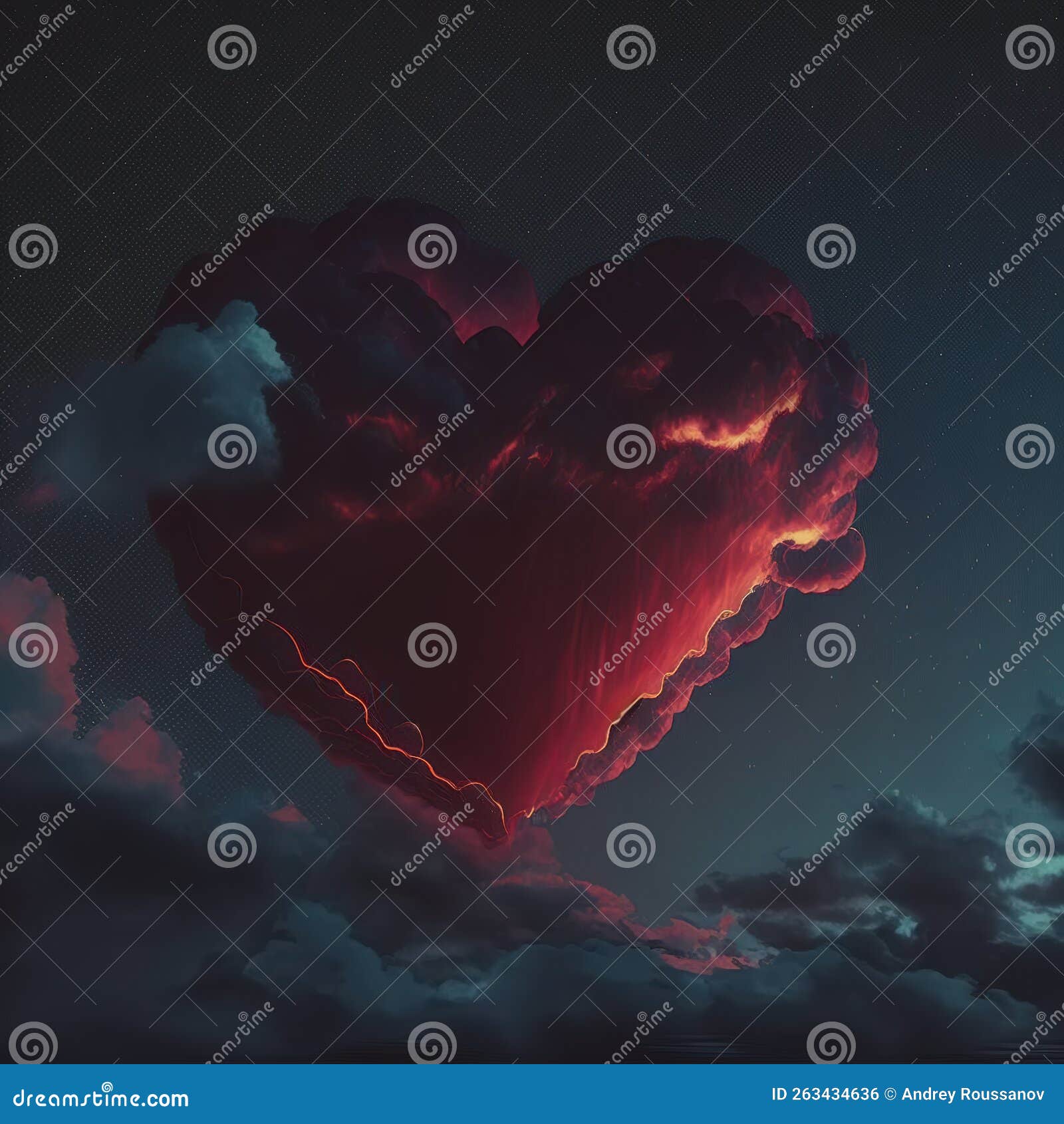 Red Storm Heart. AI Render. Stock Illustration - Illustration of ...