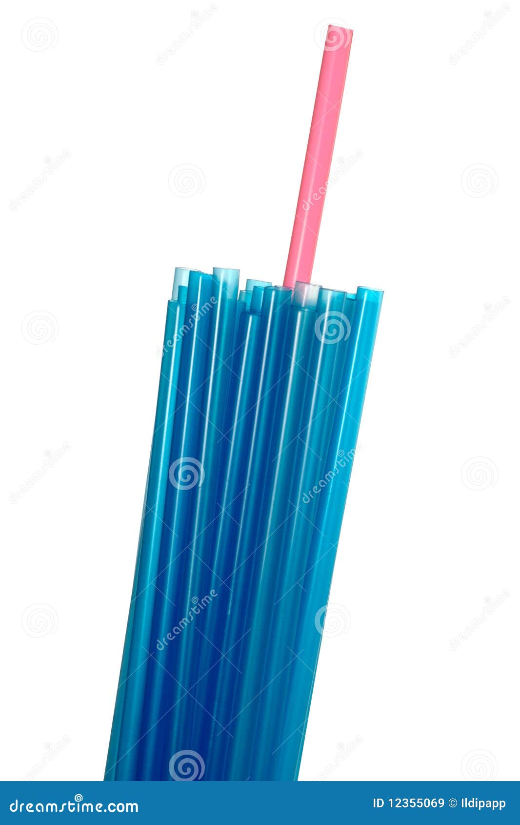 Red Straw Standing Out from a Bunch of Blue Ones Stock Image - Image of ...