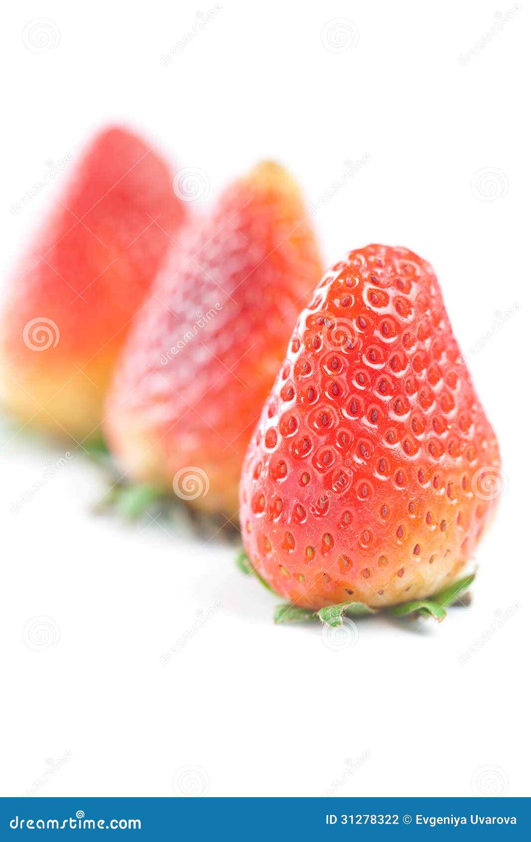 Red Strawberry Isolated on White Stock Photo - Image of macro, food ...