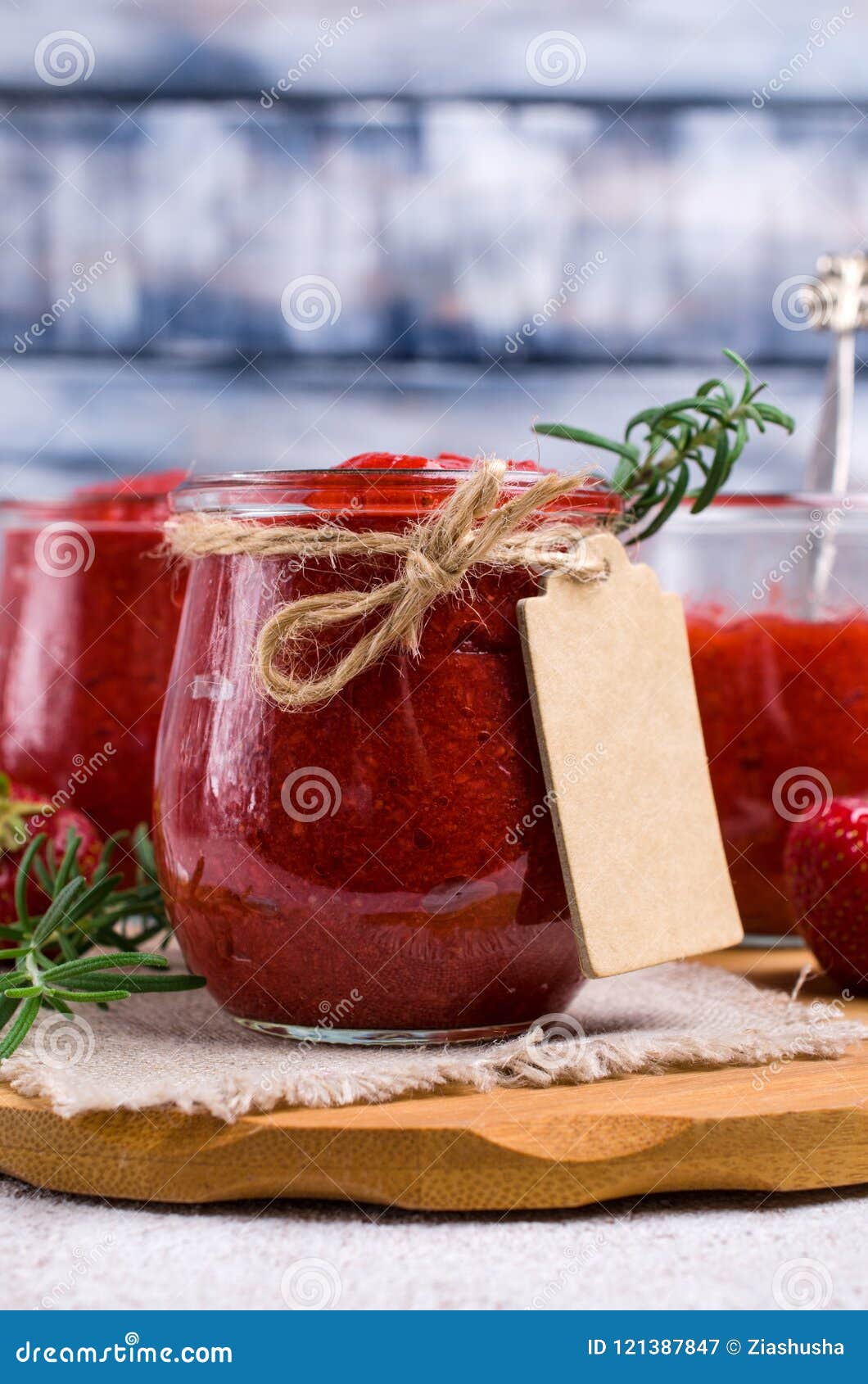 Red strawberry jam stock image. Image of natural, glass - 121387847