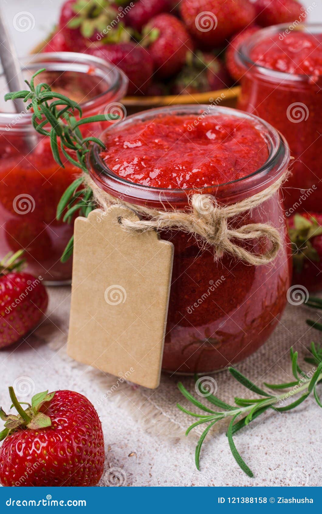 Red strawberry jam stock photo. Image of fruit, marmalade - 121388158